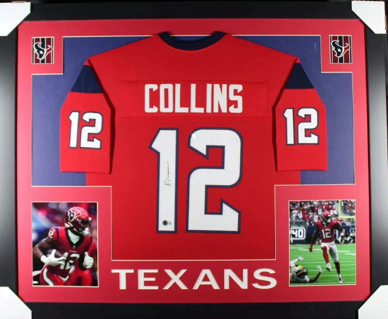 NICO COLLINS Signed/Autographed Custom Jersey in 35x43 Frame - Beckett ...