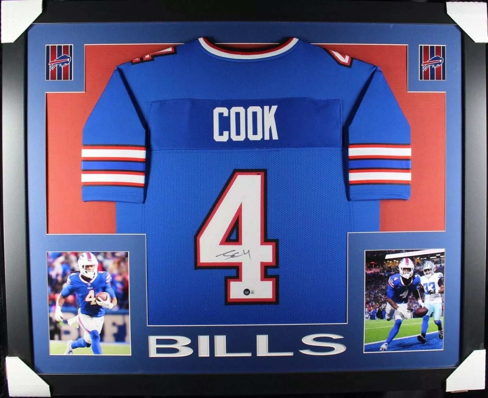 JAMES COOK Signed/Autographed Custom Jersey in 35x43 Frame - Beckett/B ...